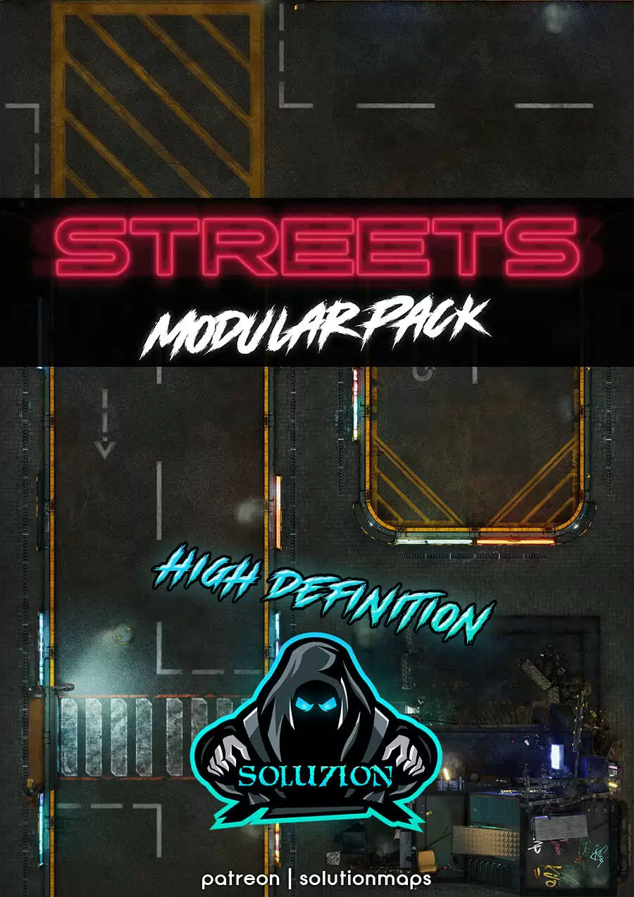 Modular Animated Streets Road Pack [HD & Print Edition] - Futuristic ...