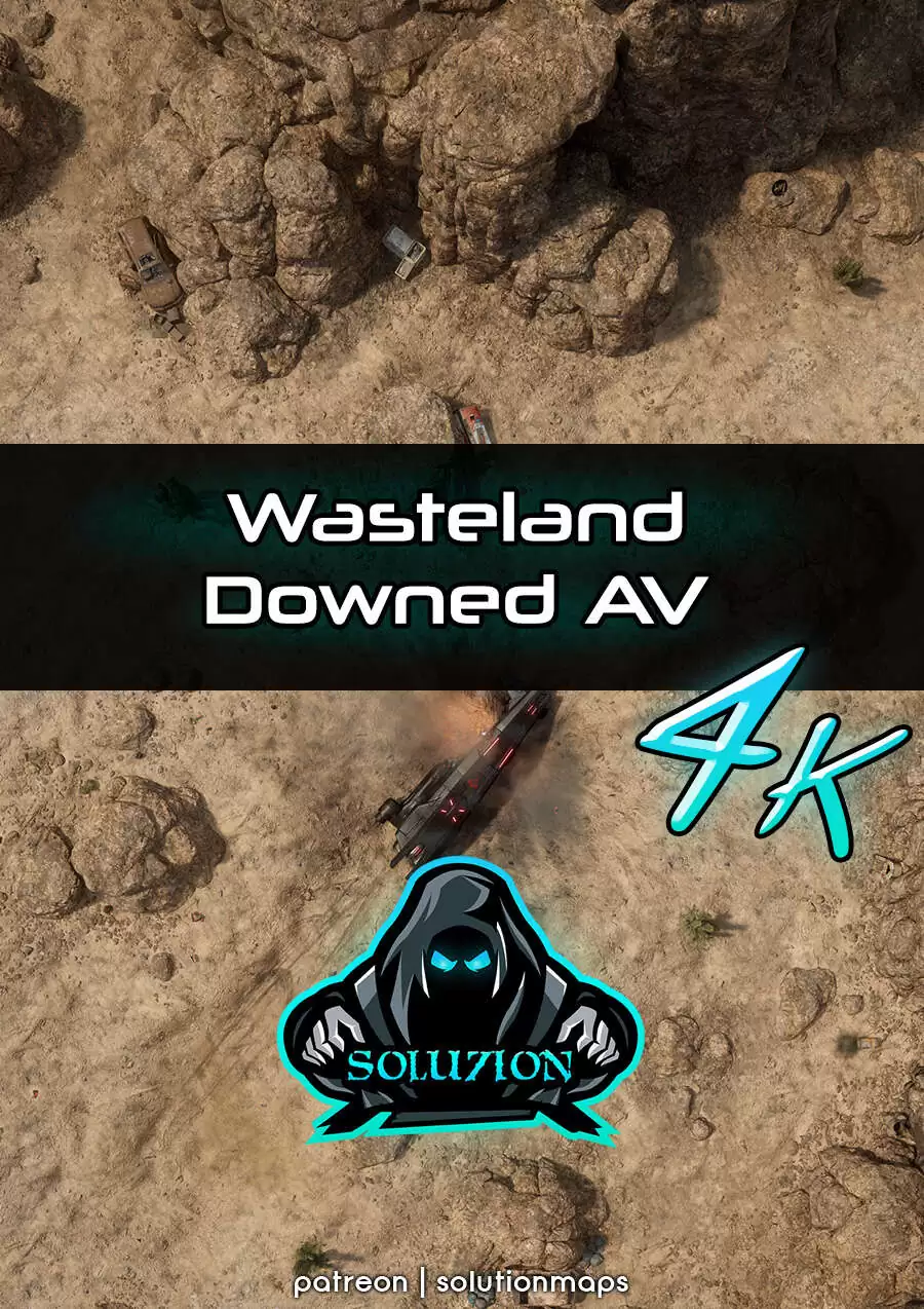 Wasteland Downed AV 4k - Cyberpunk Animated Battle Token Map ...