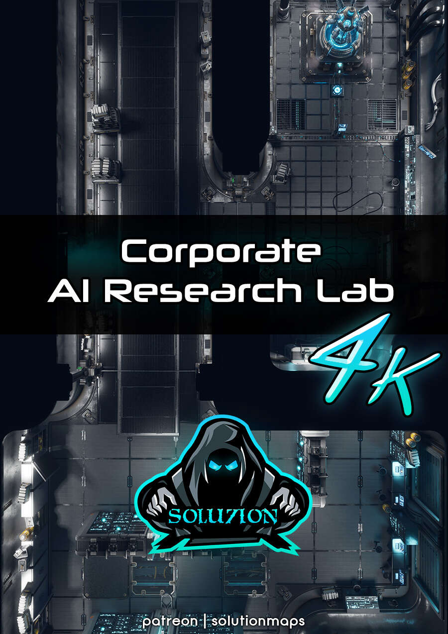 Corporate AI Research Lab 4k - Cyberpunk Sci-Fi Animated Battle Token ...