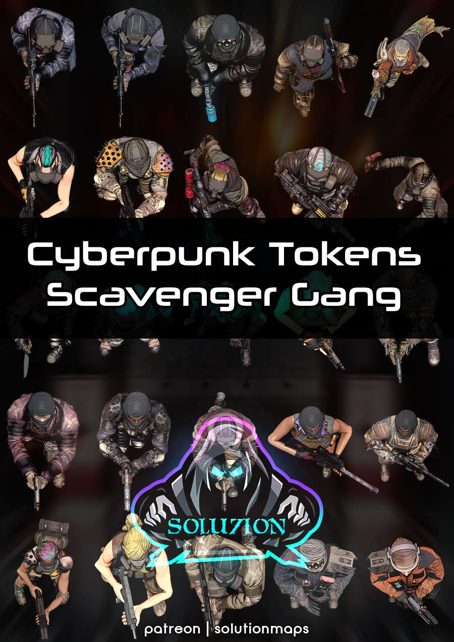 Scavenger Gang - Cyberpunk Top-Down Token Pack - S0LU7I0N | DriveThruRPG