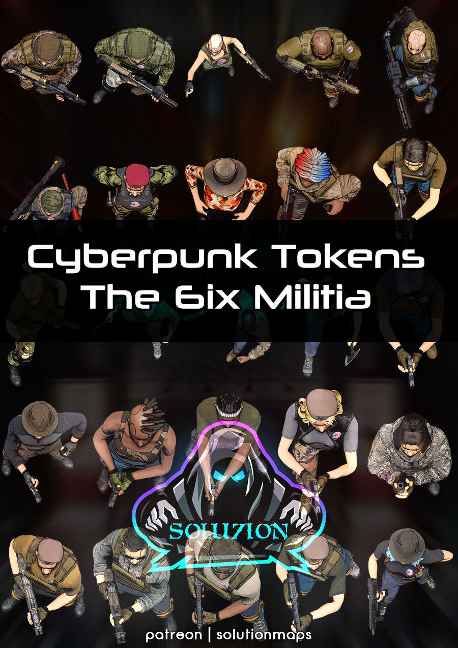 The 6ix Militia - Cyberpunk Top-Down Token Pack - SolutionMaps ...