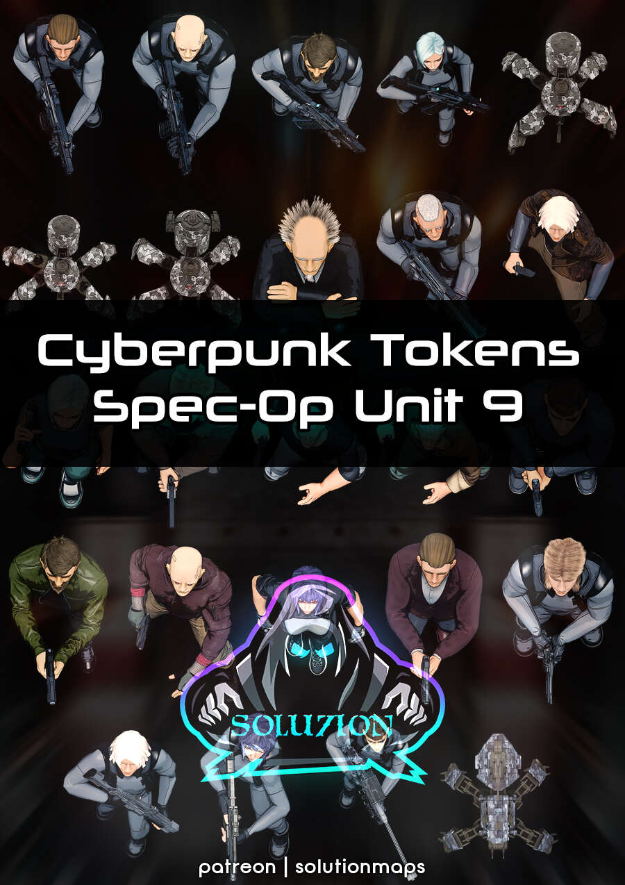 Spec-Op Unit 9 - Cyberpunk Top-Down Token Pack - SolutionMaps ...