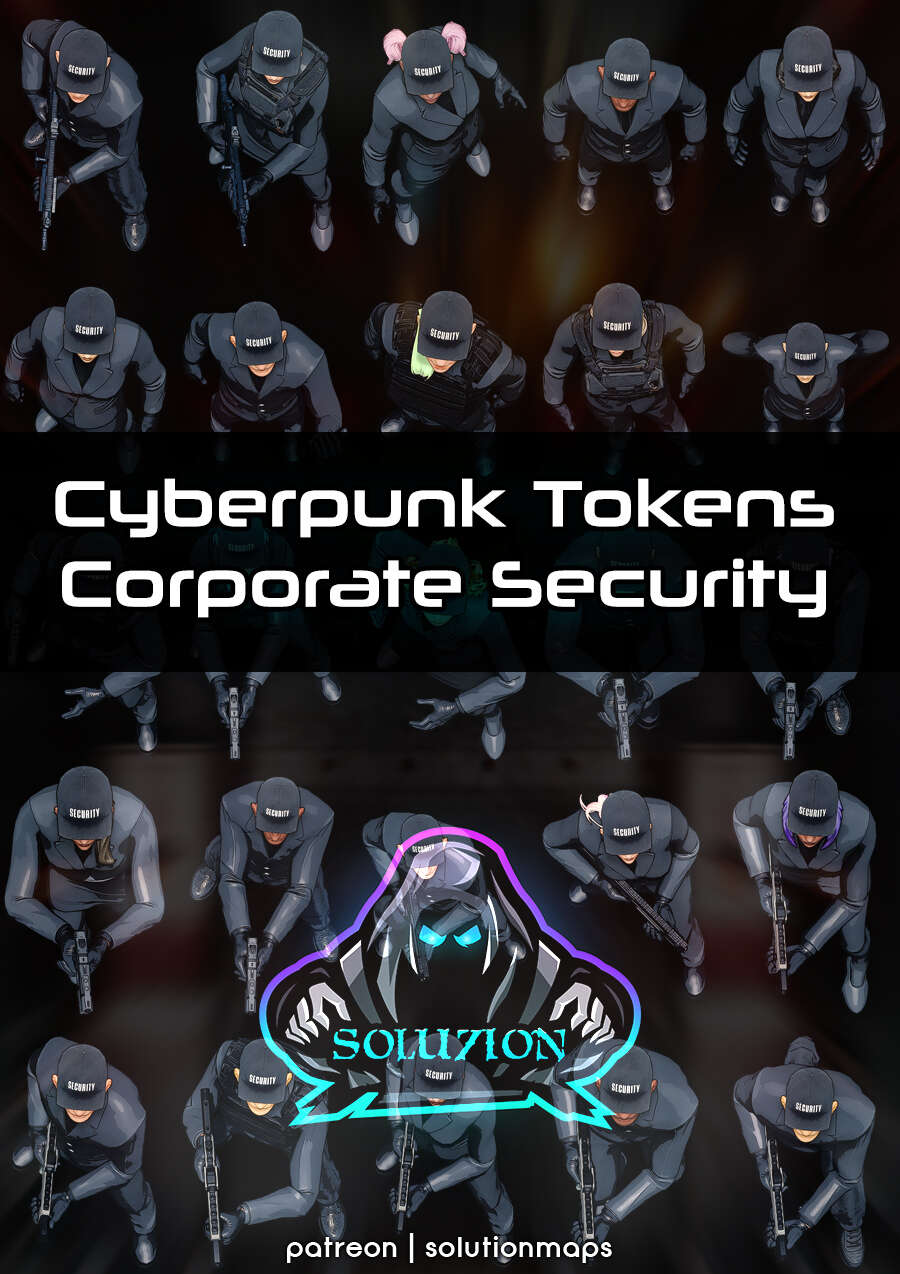 Corporate Security Agents - Cyberpunk Top-Down Token Pack ...