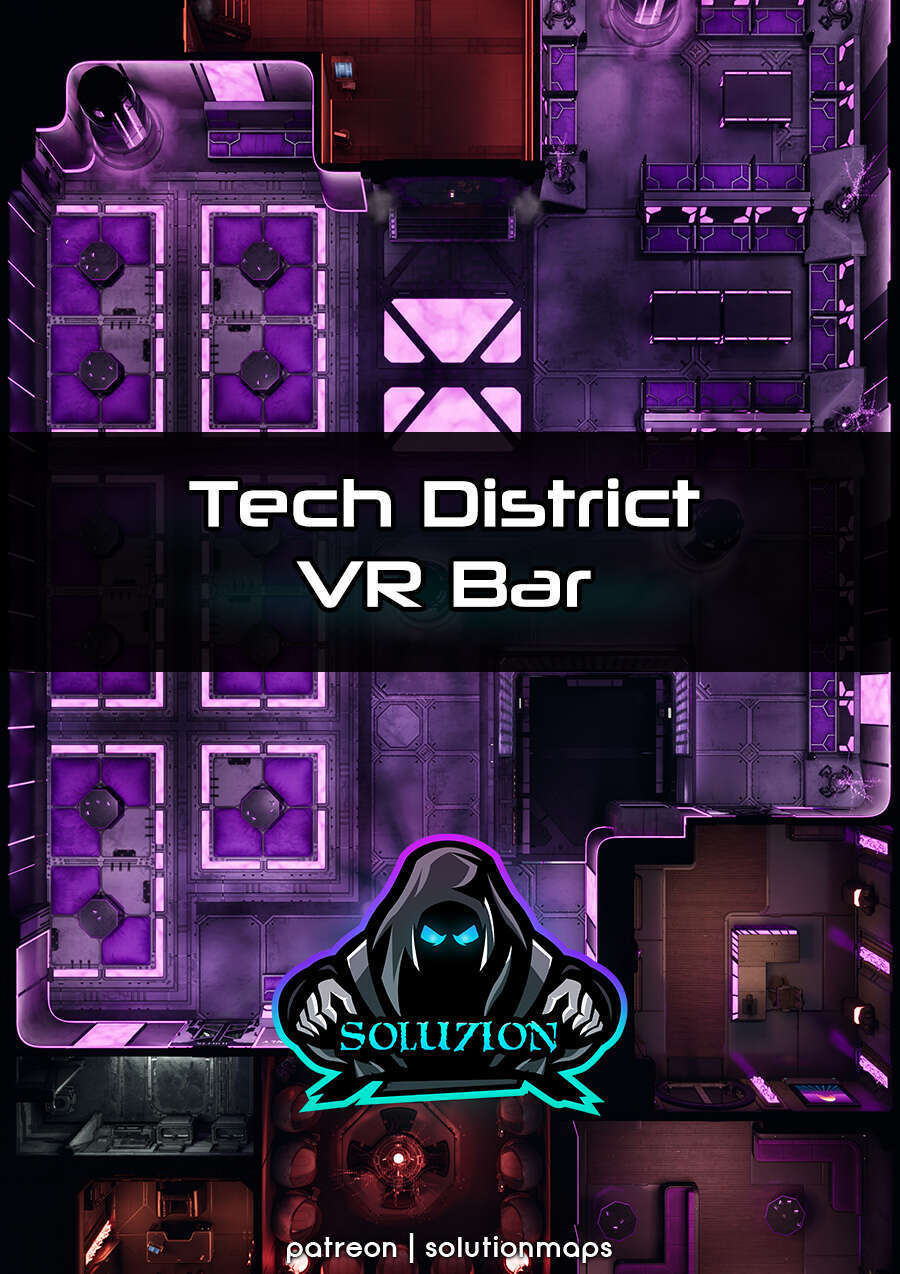 Tech District VR Bar - Cyberpunk Sci-Fi Animated Battle Token Map ...