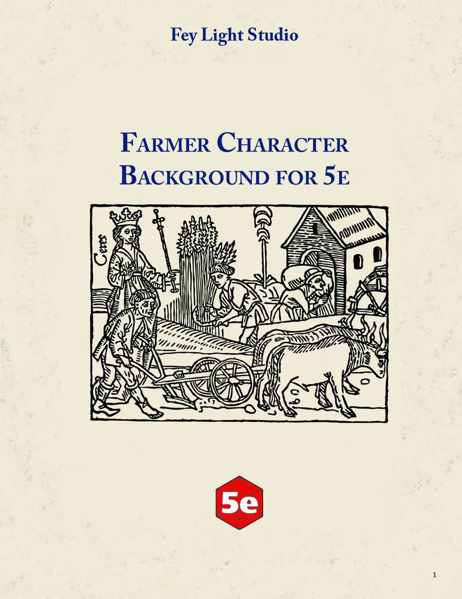 Farmer Character Background for 5e - Fey Light Studio | DriveThruRPG