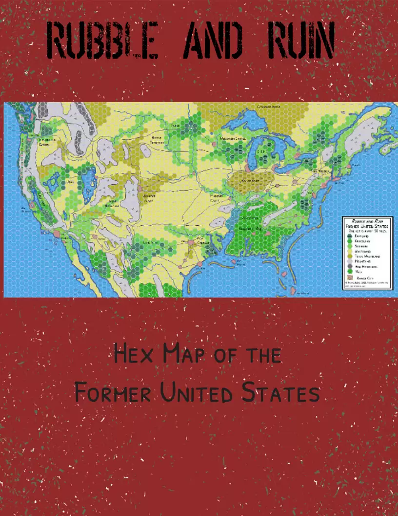 Rubble and Ruin Hex Map of the Former United States - Rudus Publishing ...