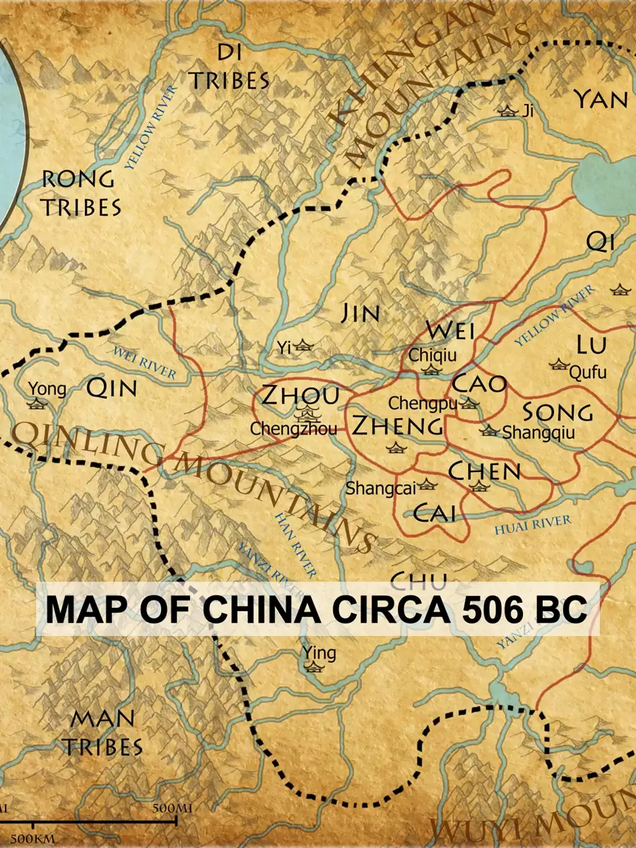 Map of China Circa 506 BC - The Basement War Room | DriveThruRPG