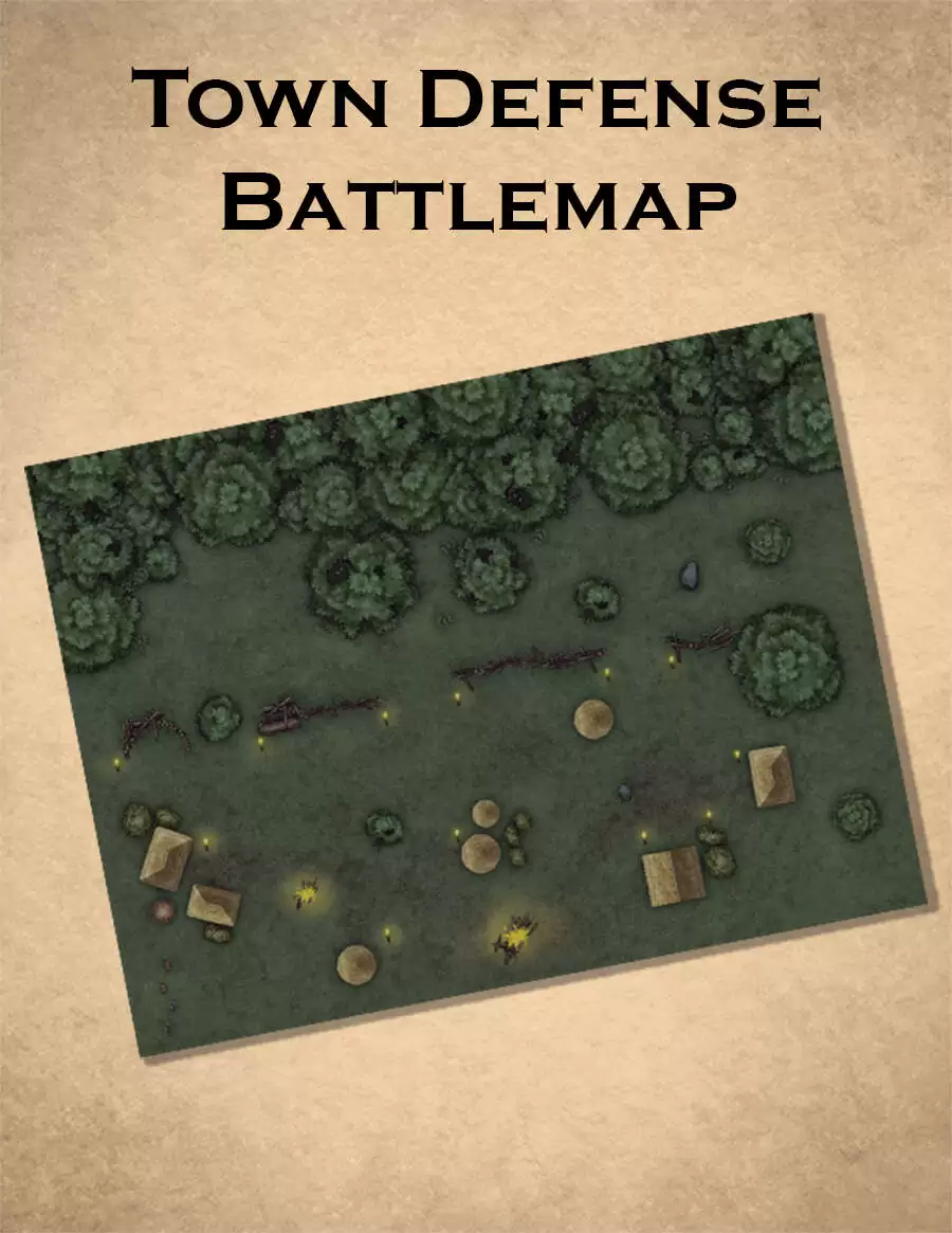 Town Defense Battlemap - Steven Pankotai | DriveThruRPG