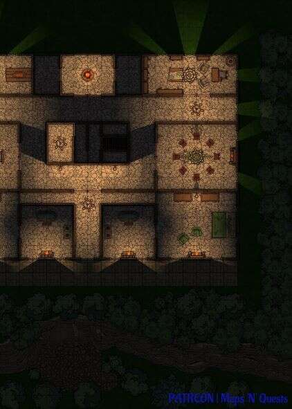 The Villa (30x30) - full map pack - Maps ‘N’ Quests | DriveThruRPG