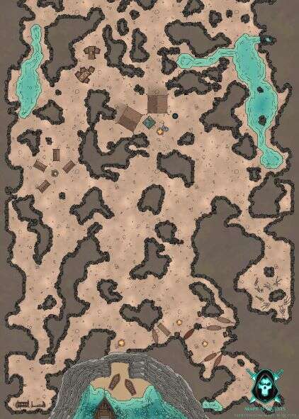 Pirate Cave - 60x30 Map - Maps ‘N’ Quests | DriveThruRPG