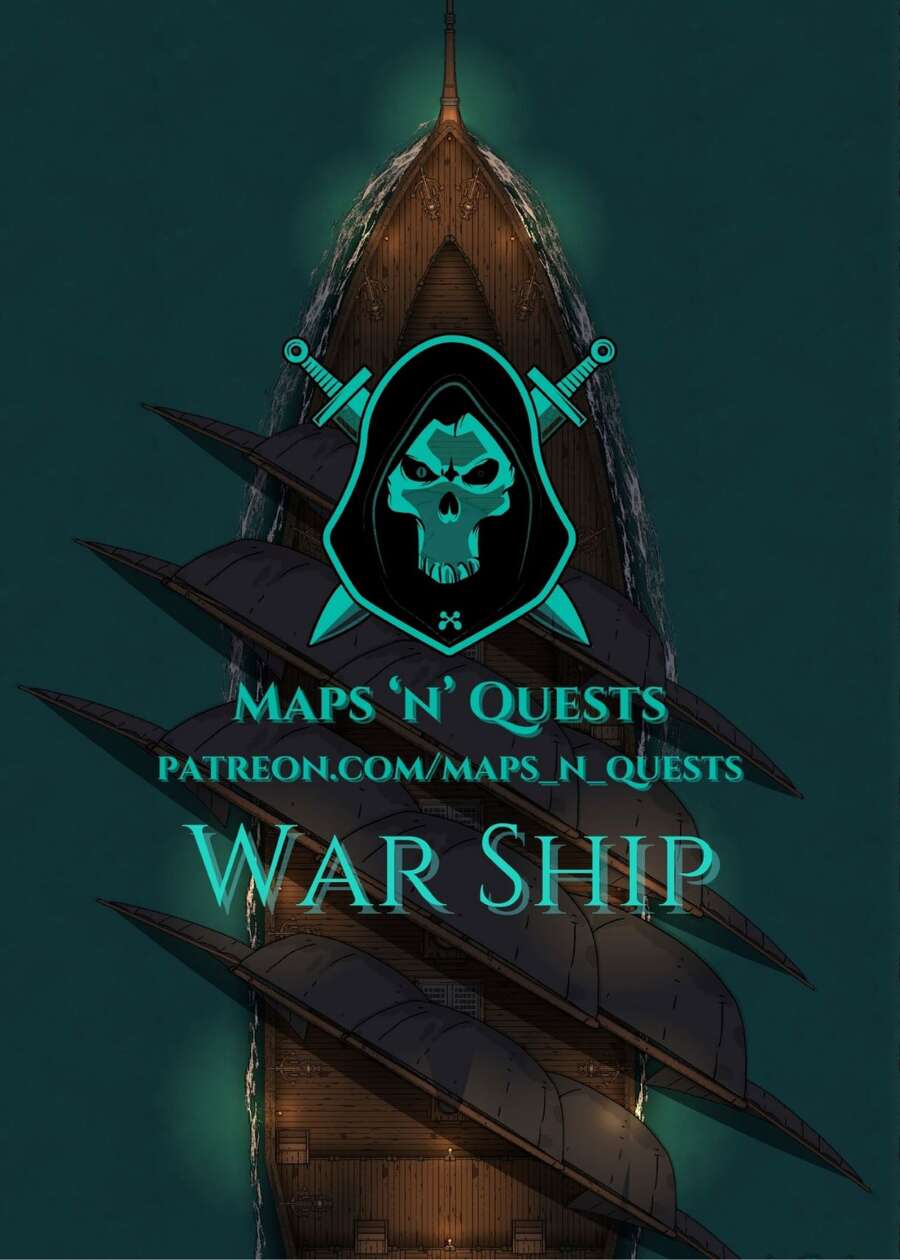 Warship - 67x40 Encounter Map - Maps ‘N’ Quests | DriveThruRPG