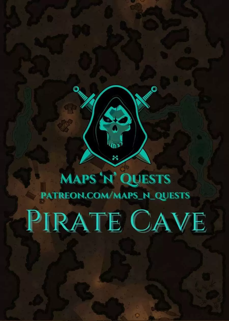 Pirate Cave - 60x30 Encounter Map - Maps ‘N’ Quests | DriveThruRPG