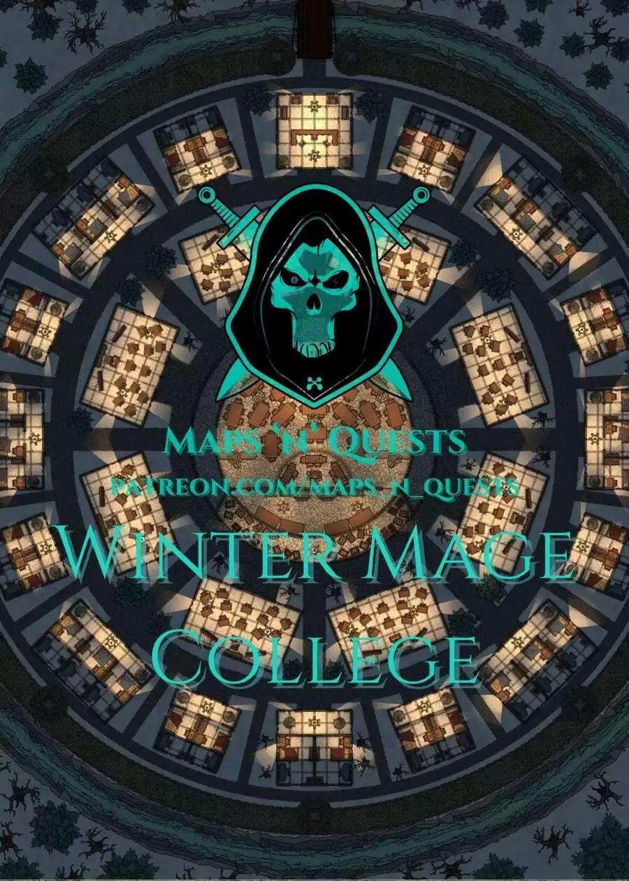 Winter Mage College - 74x74, 8 story encounter map - Maps ‘N’ Quests ...