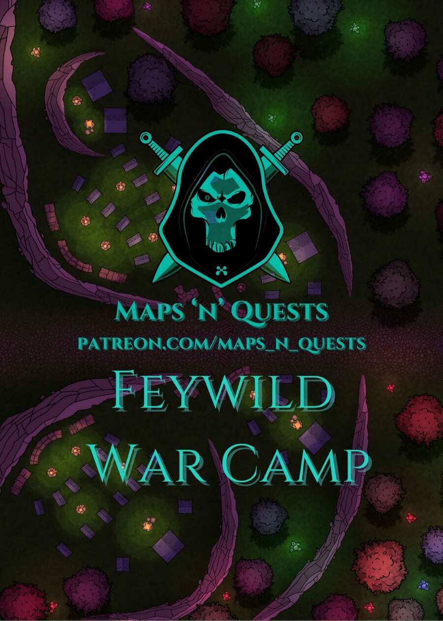 Feywild War Camp - 50x50 Map - Maps ‘N’ Quests | DriveThruRPG