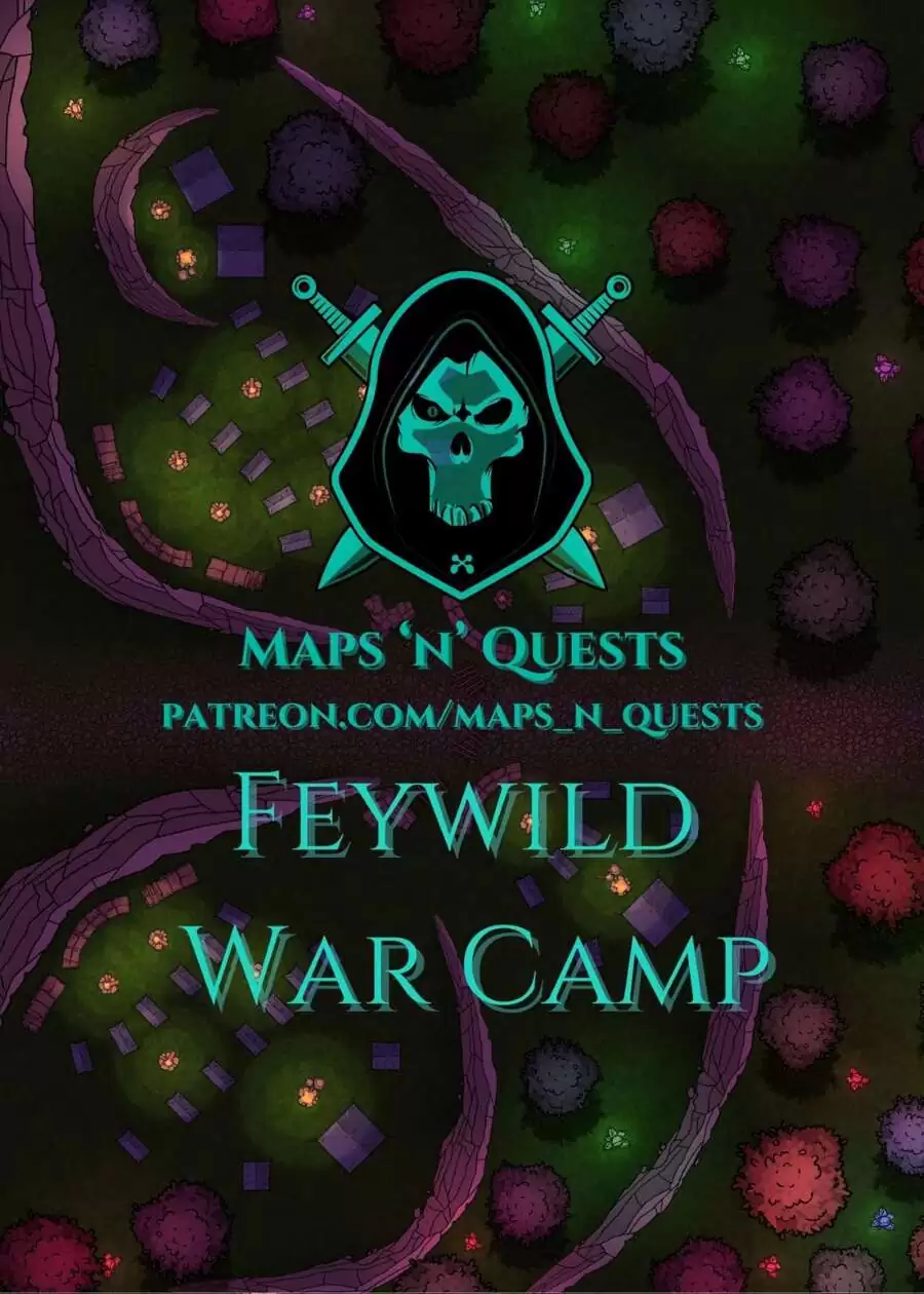 Feywild War Camp - 50x50 Map - Maps ‘N’ Quests | DriveThruRPG