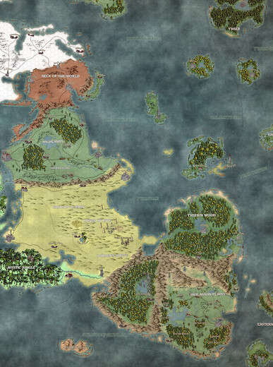 Hyebrenia Deluxe World Map - The Leafy Seadragon Inn | DriveThruRPG