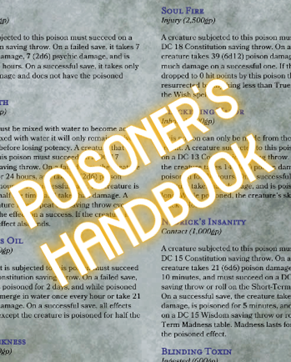 Poisoner's Handbook - Catch 22 | Player Resources | DriveThruRPG