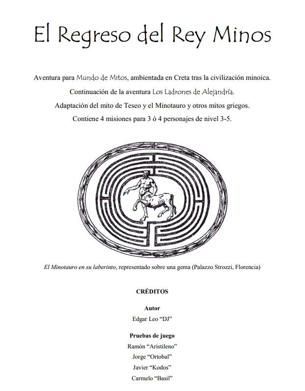 El Regreso del Rey Minos - Edleblas | DriveThruRPG