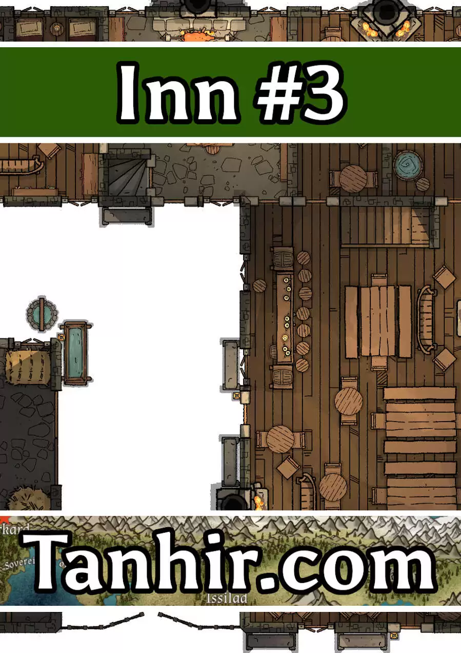 Inn 3 - A generic inn map to use in any fantasy VTT campaign - Tanhir ...