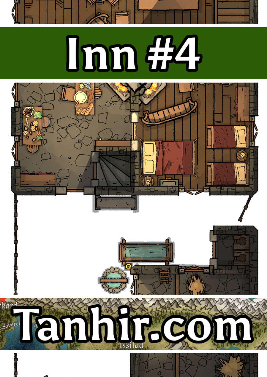 Inn 4 - A generic inn map to use in any fantasy VTT campaign - Tanhir ...