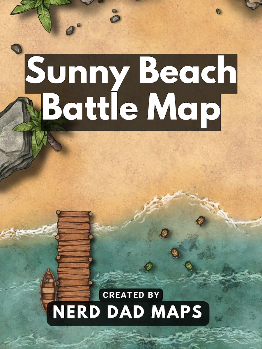 Sunny Beachside Battleground - Nerd Dad Maps | DriveThruRPG