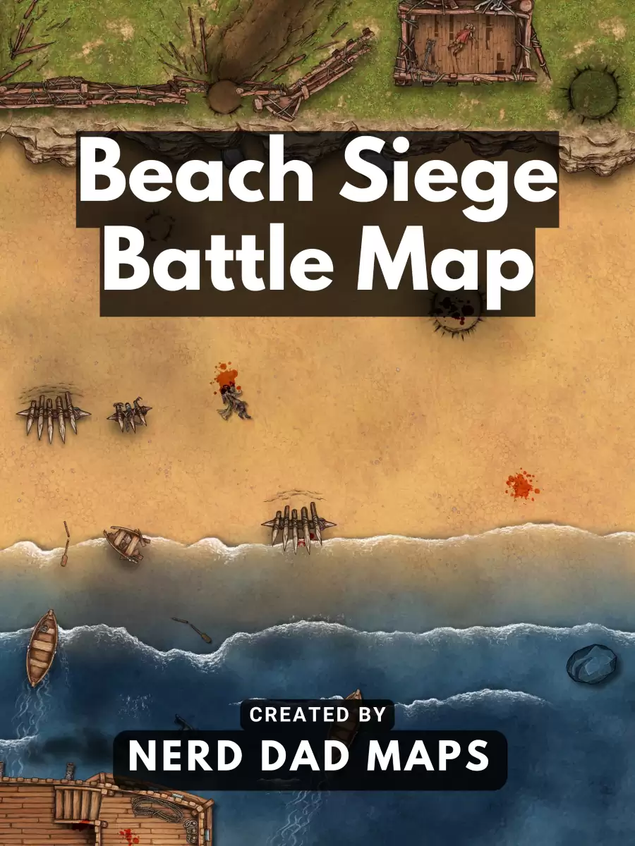 Beach Siege Battle Map - Nerd Dad Maps | DriveThruRPG