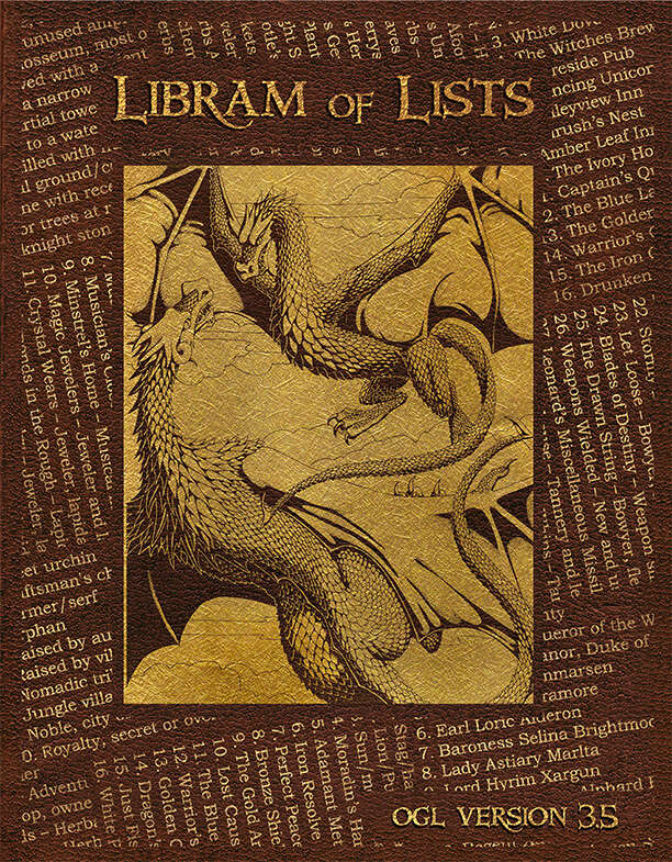 Libram of Lists: OGL Version 3.5 - Urban Realms | DriveThruRPG