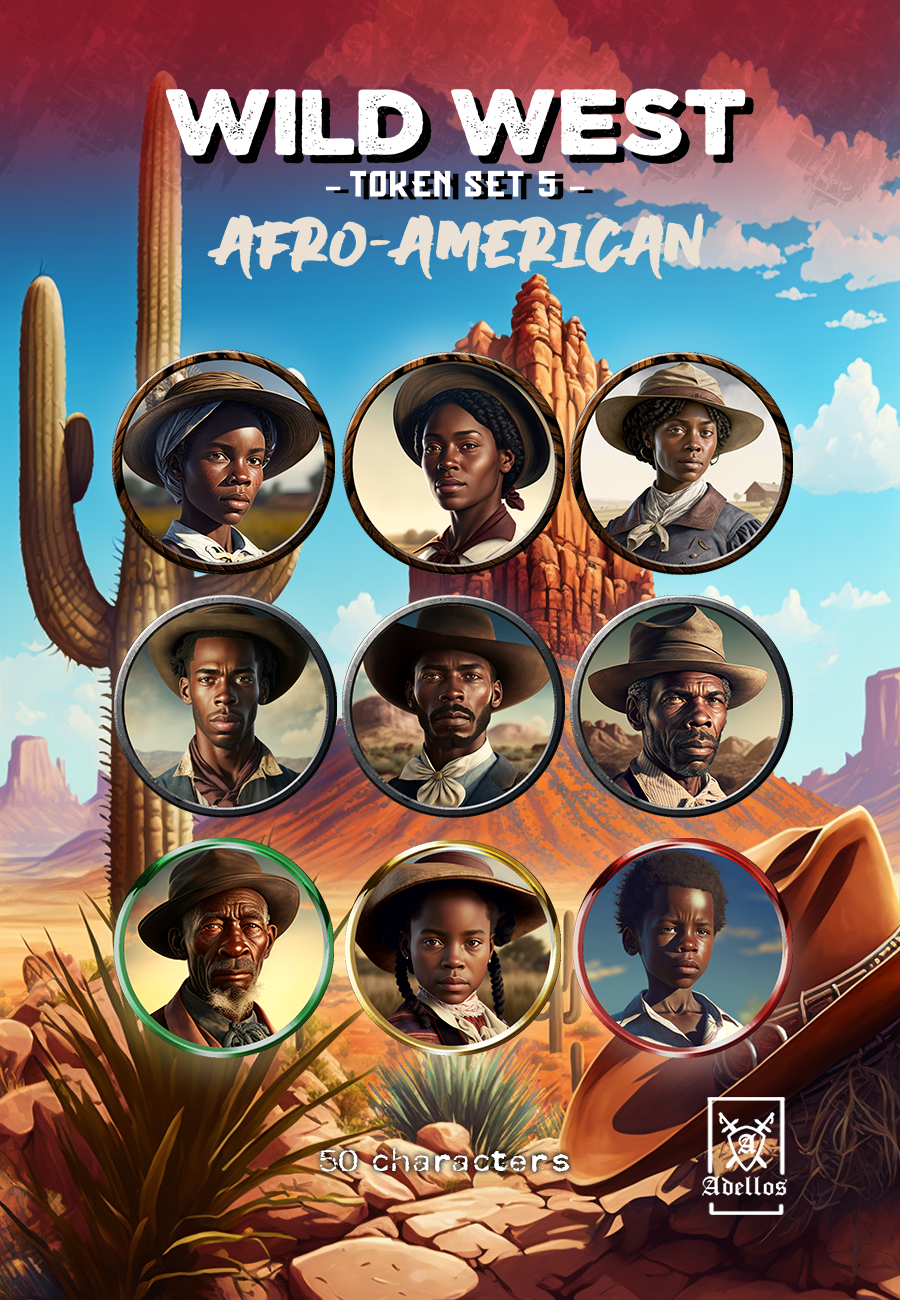 Adellos Wild West Token Set 5: Afro-American - Adellos | DriveThruRPG