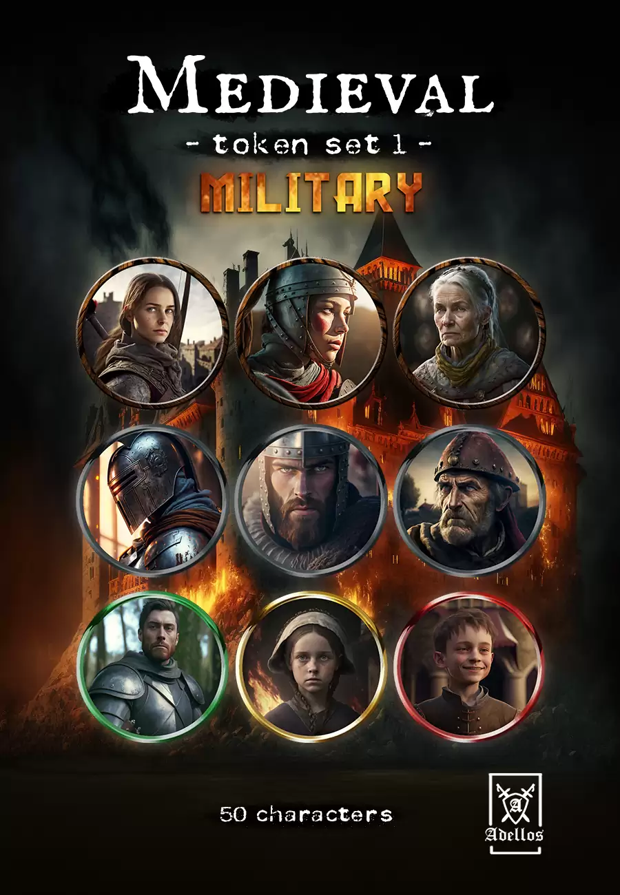 Adellos Medieval Token Set 1: Military - Adellos | DriveThruRPG