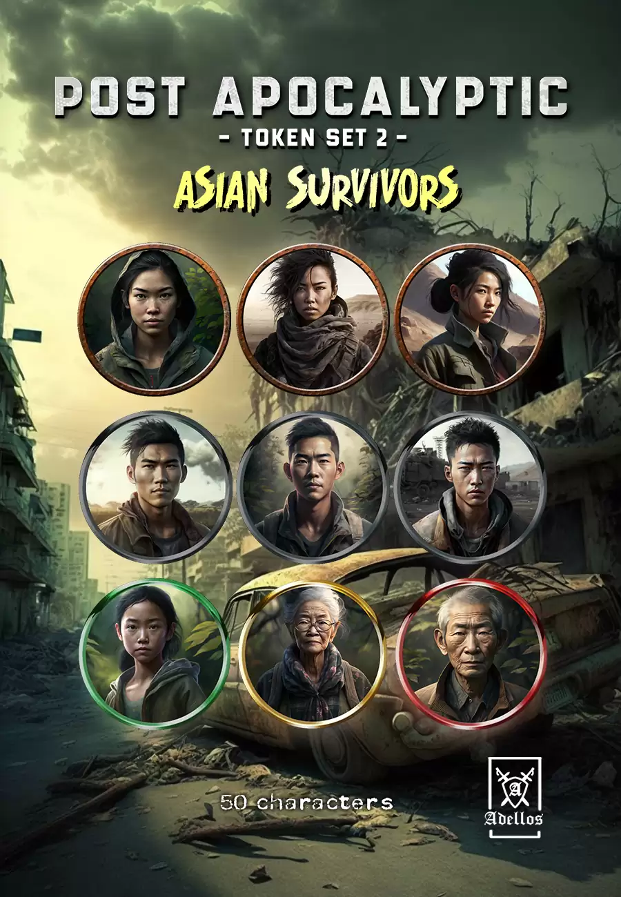Adellos Post Apocalyptic Token Set 2: Asian Survivors - Adellos ...