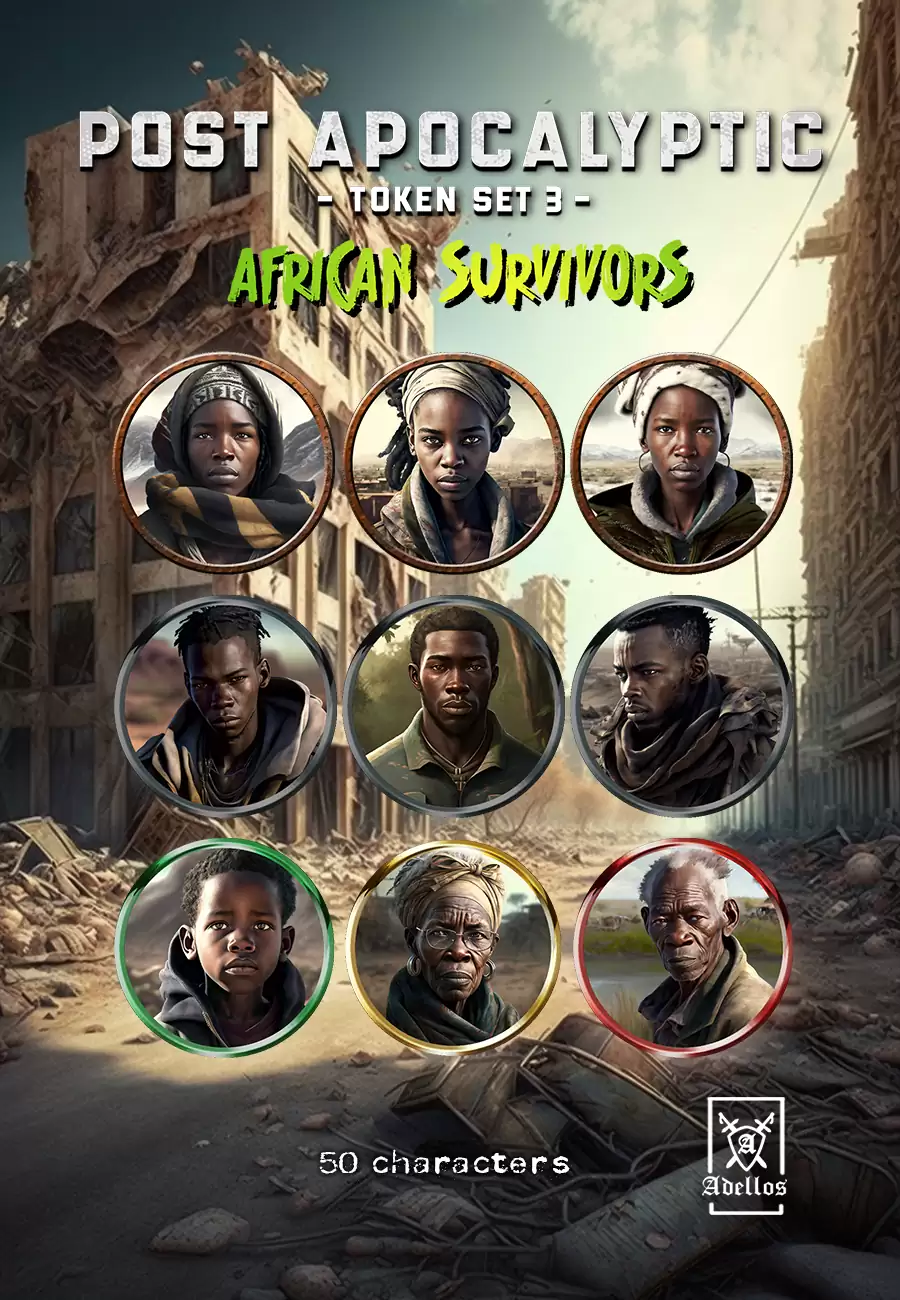 Adellos Post Apocalyptic Token Set 3: African Survivors - Adellos ...
