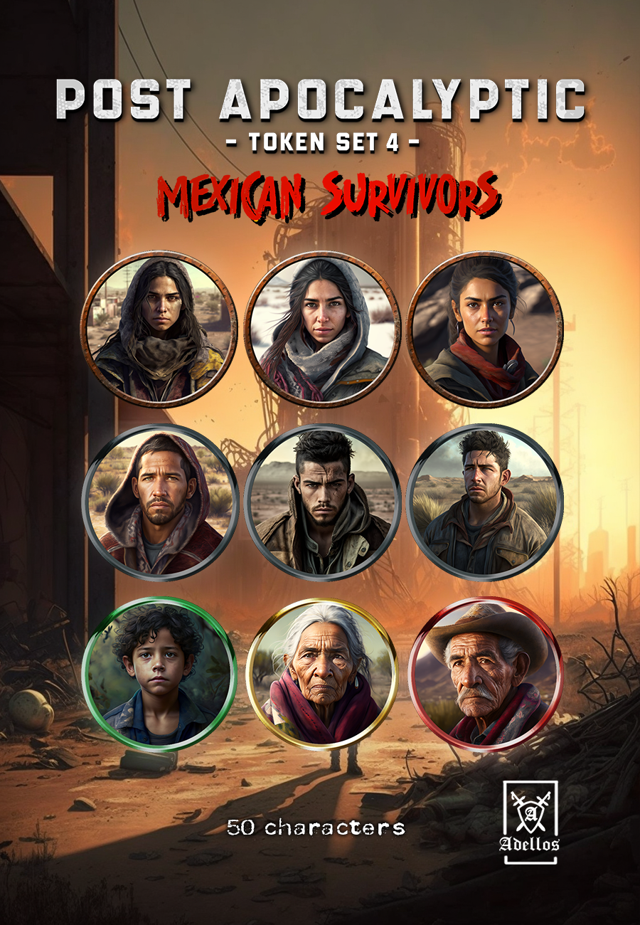 Adellos Post Apocalyptic Token Set 4: Mexican Survivors - Adellos ...