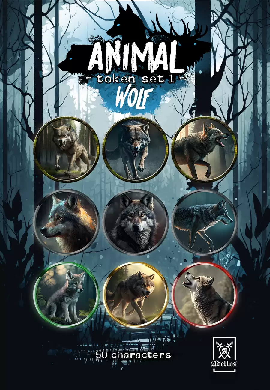 Adellos Animal Token Set 1: Wolves - Adellos | DriveThruRPG