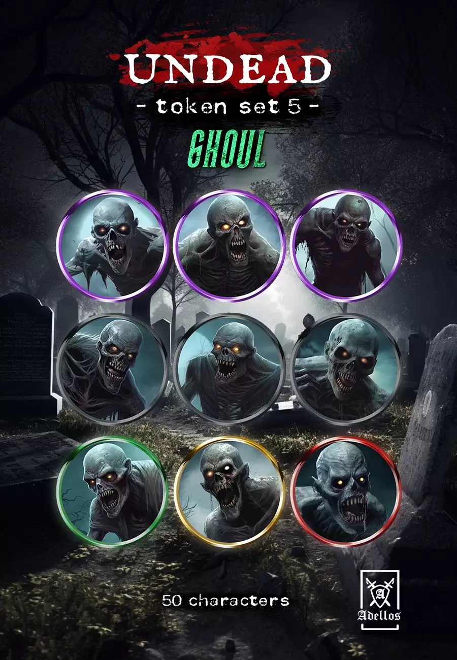 Adellos Undead Token Set 5: Ghouls - Adellos | DriveThruRPG