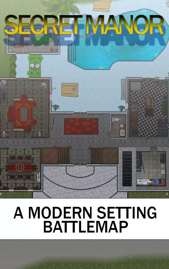 The Secret Manor Modern Battle Map - CT Nihilo | Cyberpunk Maps ...