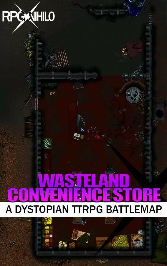 Wasteland Convenience Store (19x24IN) Dystopian Battle Map - CT Nihilo ...