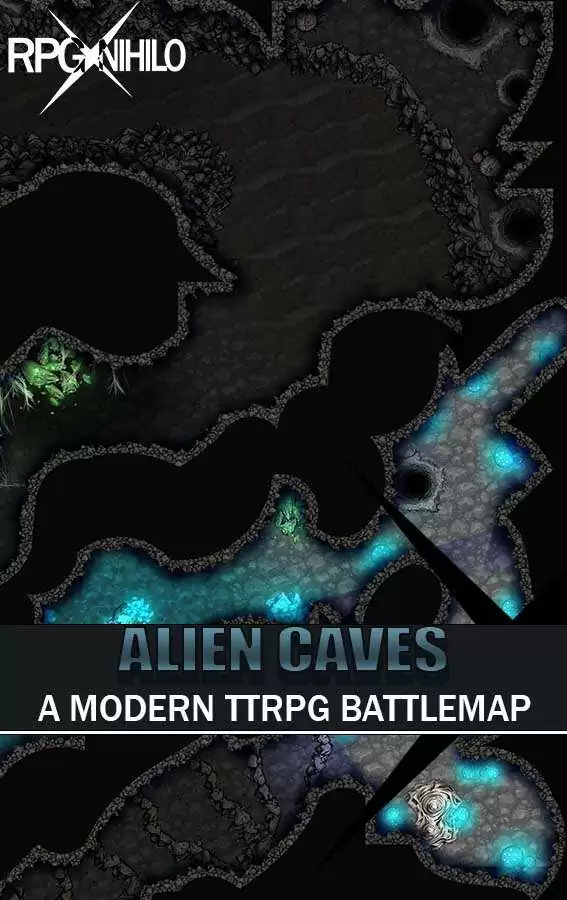 Alien Caves (30x30 IN) Modern Digital Battle Map - CT Nihilo ...