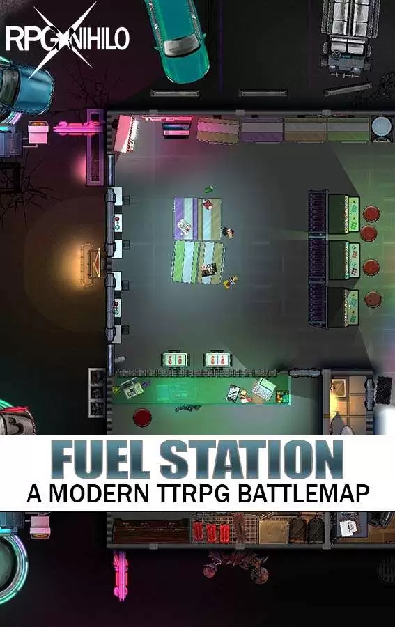 Fuel Station (15x15IN) Modern Digital Battle Map - CT Nihilo ...
