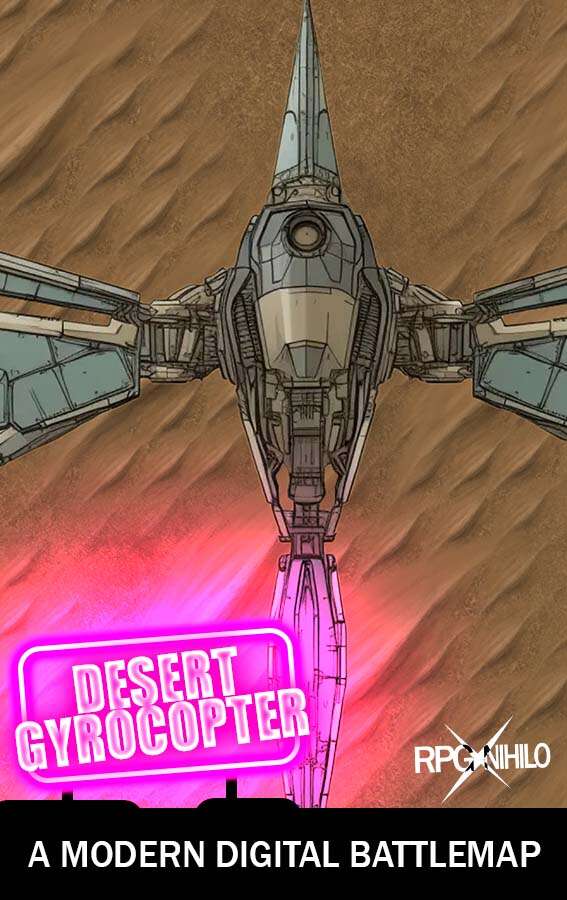 Desert Gyrocopter (20x20 IN) Science Fiction Digital Battle Map - CT ...