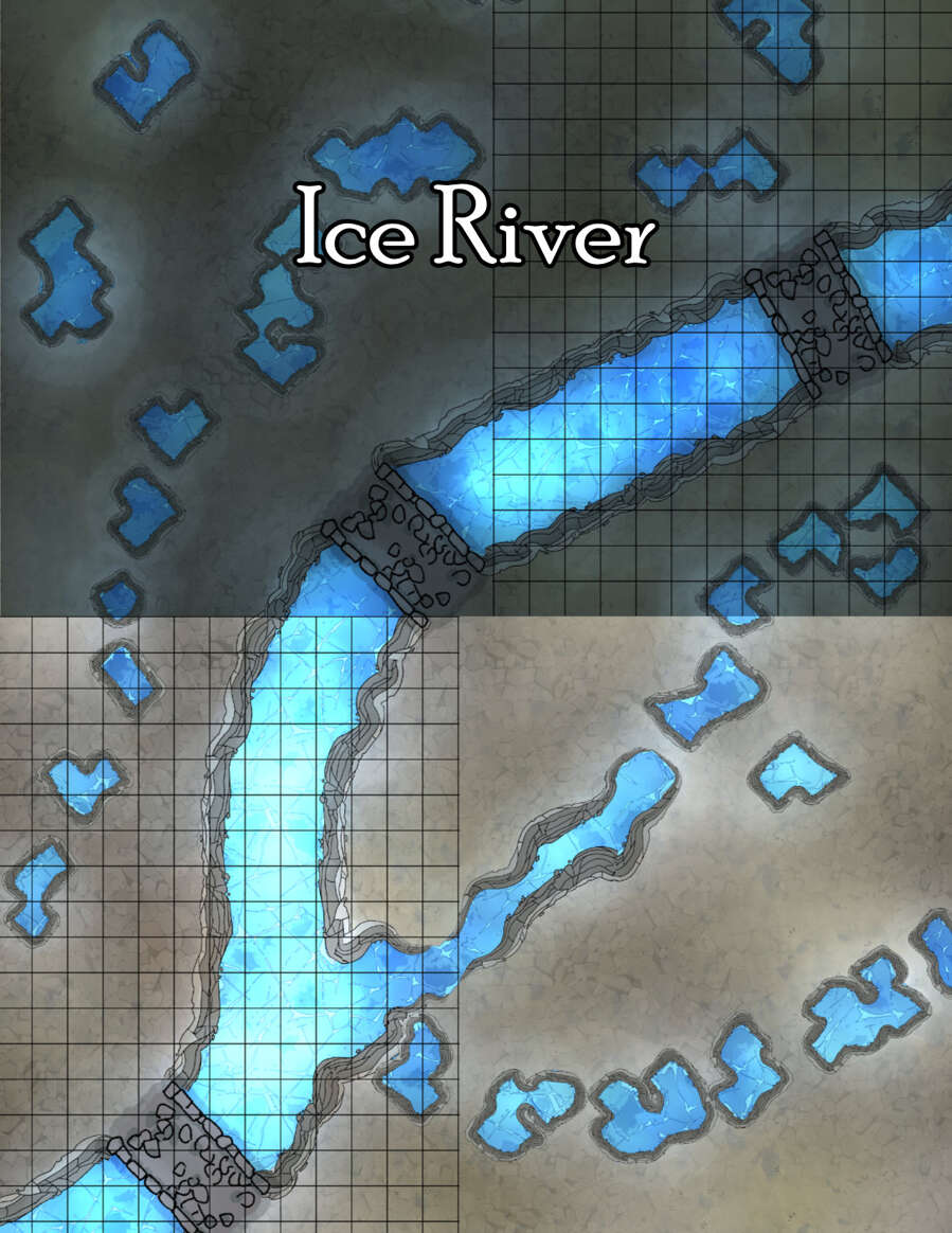 Ice River Map - Lone Colossus Games | DriveThruRPG