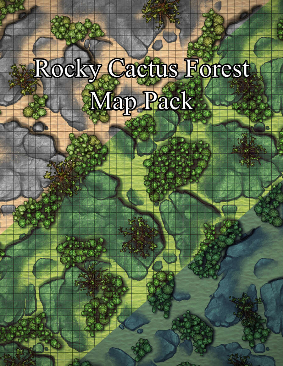 Rocky Cactus Forest Map Pack - Lone Colossus Games | DriveThruRPG