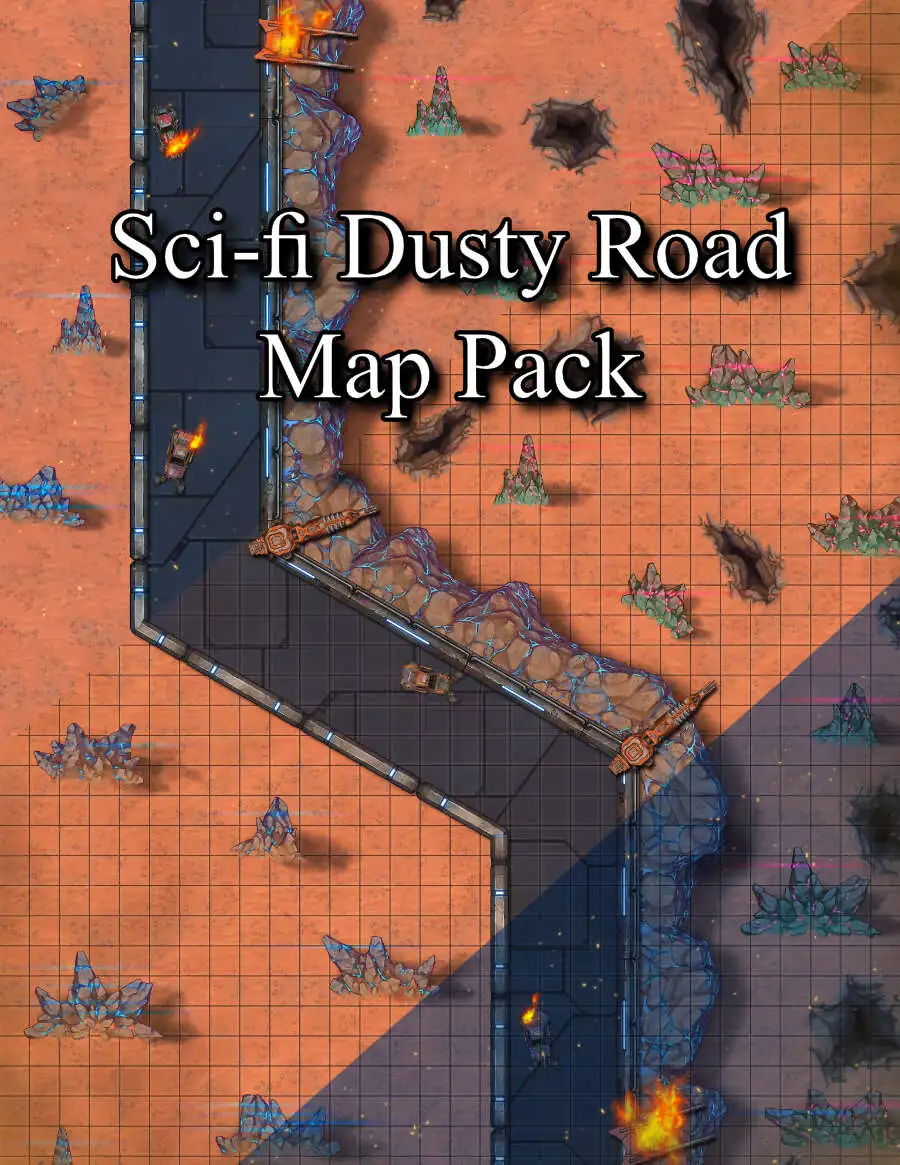 Sci-fi Dusty Road Map Pack - Lone Colossus Games | DriveThruRPG