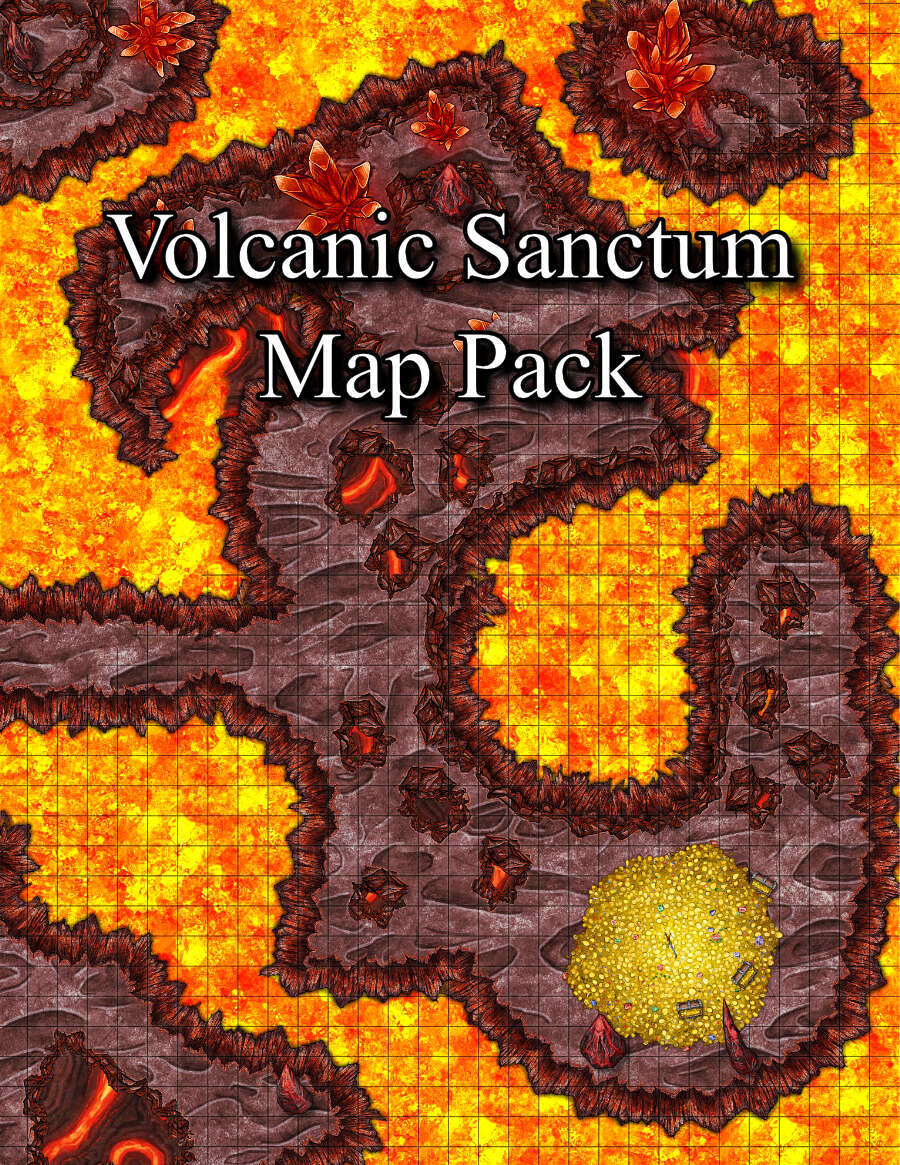 Volcanic Sanctum Map Pack - Lone Colossus Games | DriveThruRPG