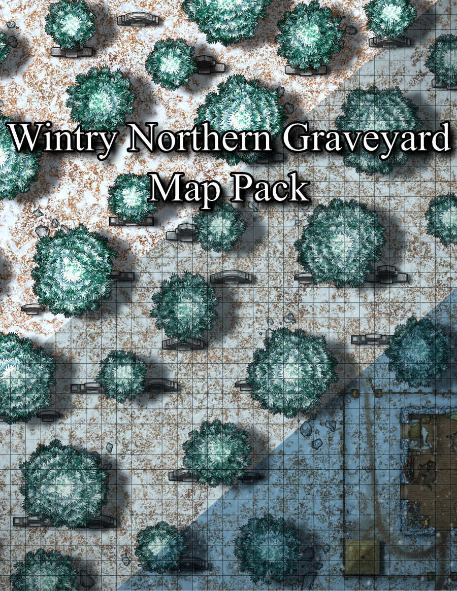 Wintry Northern Graveyard Map Pack - Lone Colossus Games | DriveThruRPG
