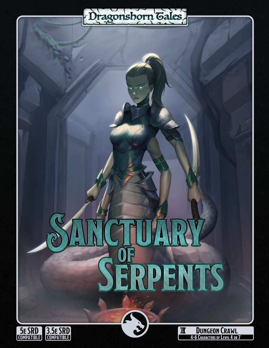Dungeon Crawl - Sanctuary of Serpents (5E/3.5E) - Dragonshorn Studios | DriveThruRPG