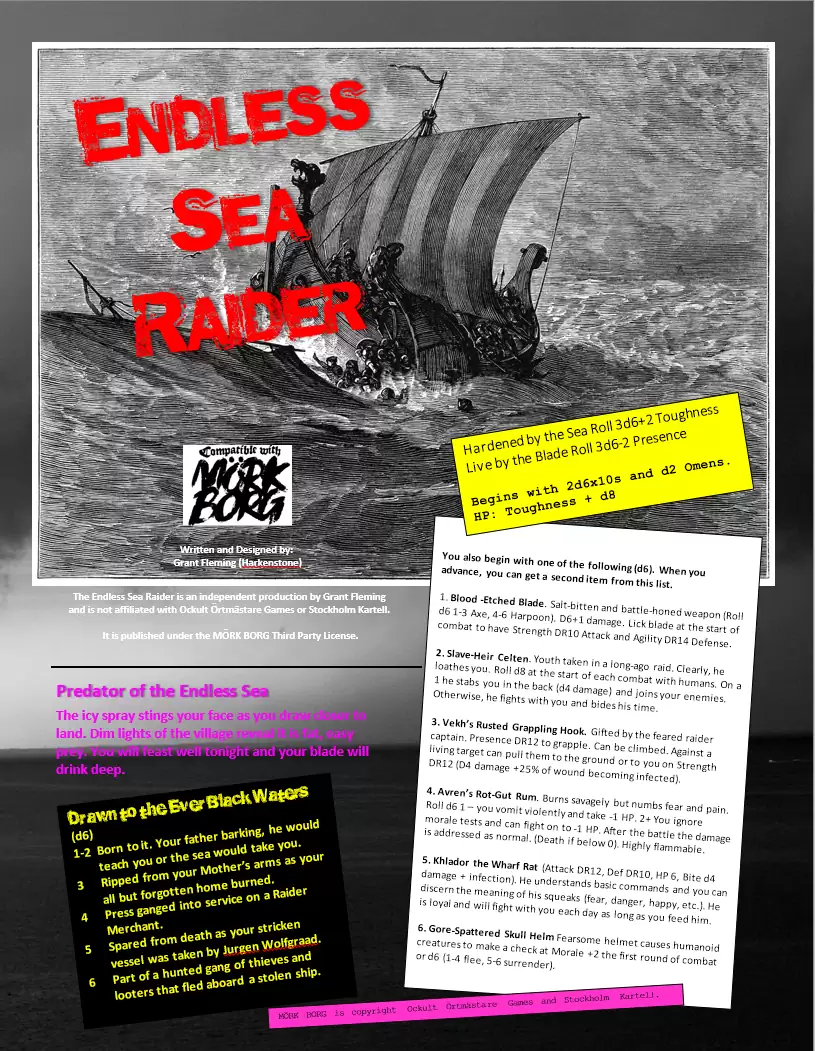 Endless Sea Raider - Harkenstone Games | DriveThruRPG