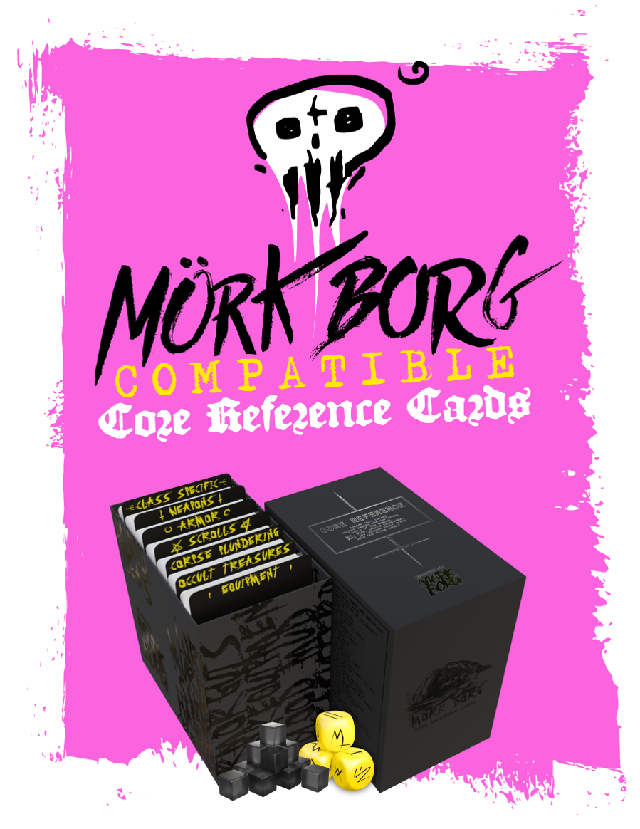 MÖRK BORG Compatible Core Reference Cards & Card Thief Zine - newyear Studios | DriveThruRPG