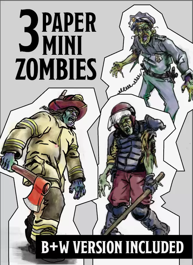 Miniature Paper Zombies - kirilot | DriveThruRPG