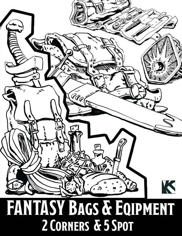 Fantasy Class Items and Corner Illustrations - kirilot | DriveThruRPG