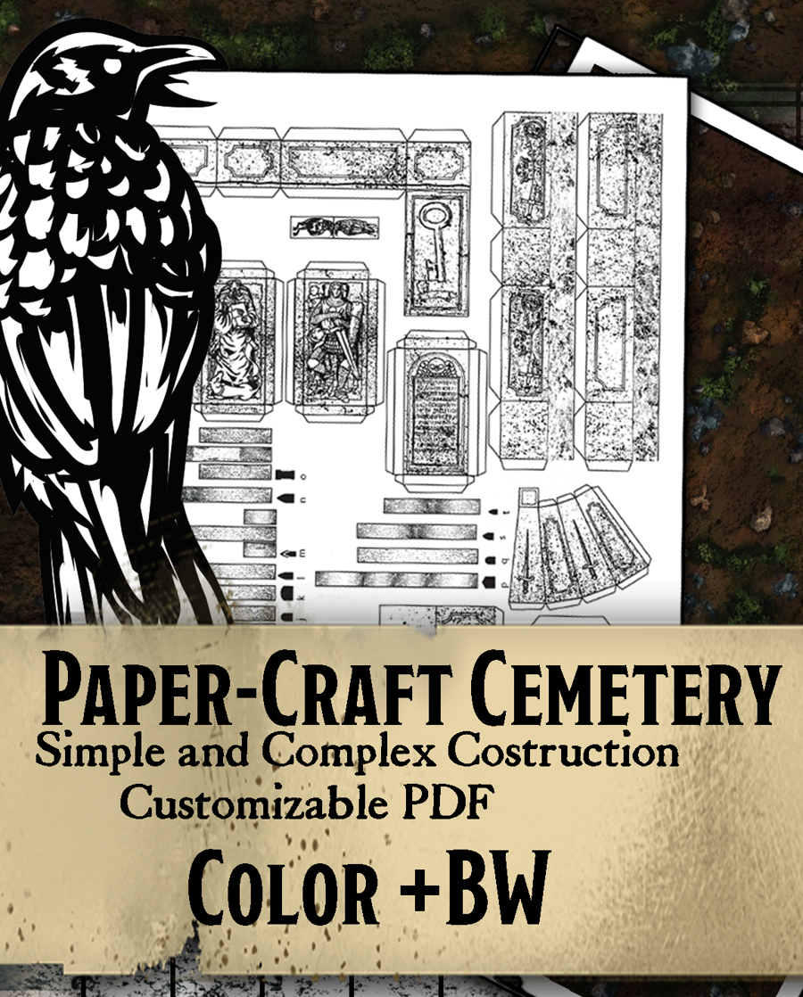 Miniature Paper Craft Graveyard - Cemetery - kirilot | DriveThruRPG